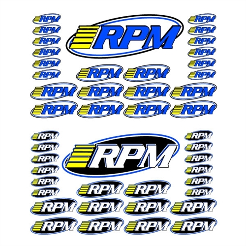 RPM PRO LOGO DECAL SHEETS 46 INDVIDUAL LOGO DECALS