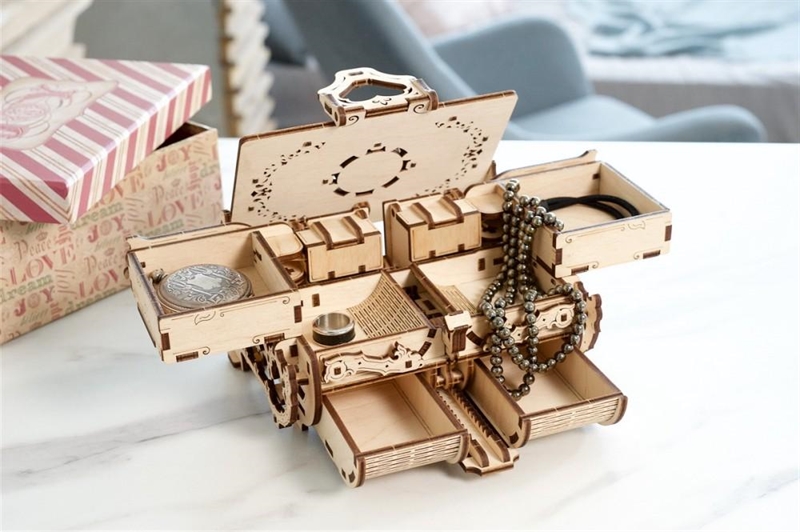 UGears Antique Box Wooden Mechanical Model Kit