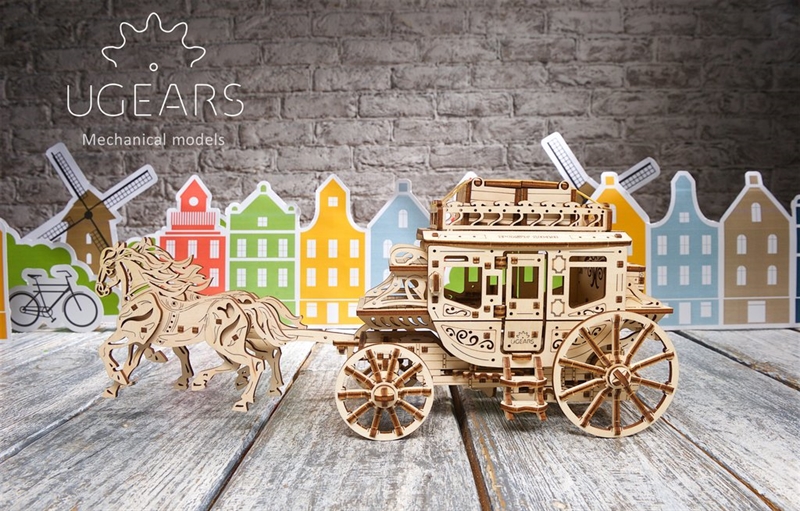 UGears Stagecoach Wooden Mechanical Model Kit
