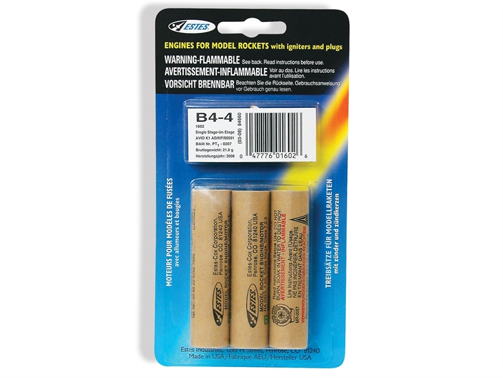 Estes Rocket Motors B4 4 Pk3