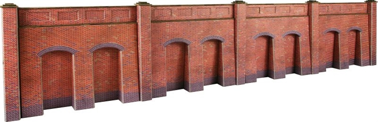 Metcalfe OO/HO SCALE RETAINING WALL IN RED BRICK - PO244