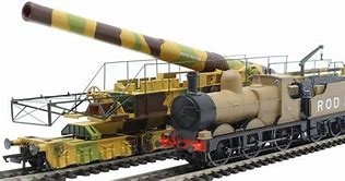 OXFORD-RAIL WWI Rail Gun "Boche Buster" with ROD 2330 Locomotive