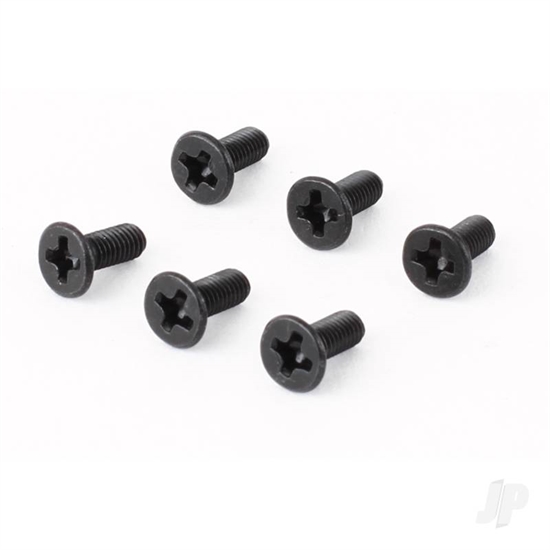 Helion M3 Flat Head Screws Black (3x8mm) Phillips Head 6pcs